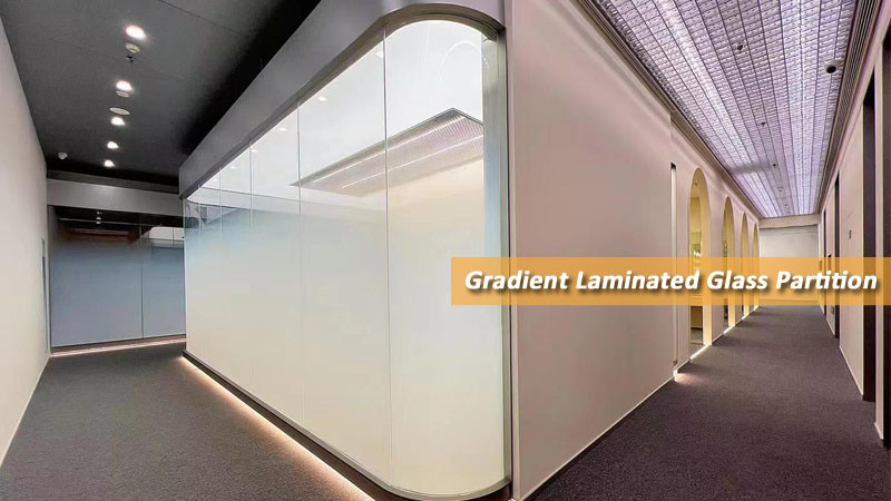 Gradient Laminated Glass Partition For Offices